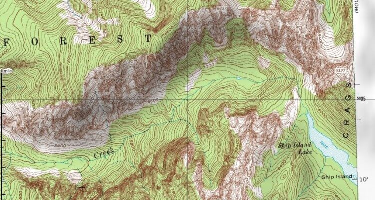 Man Made Structures On A Topographic Map
